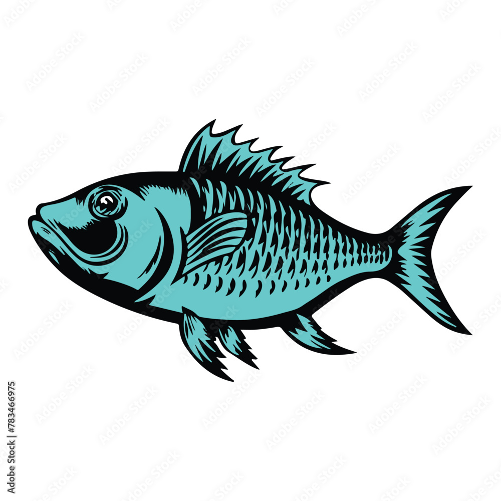 fish vector design illustrator free color full fish art design Stock ...