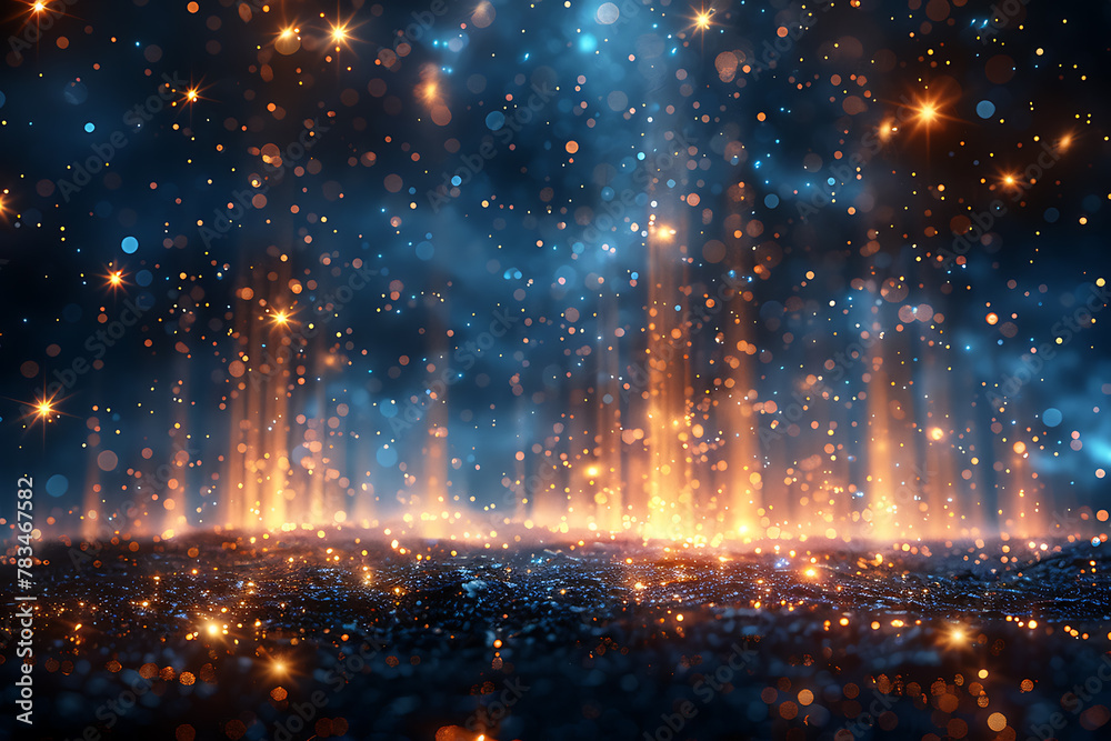 A mesmerizing starfall with falling stars streaking across the night ...