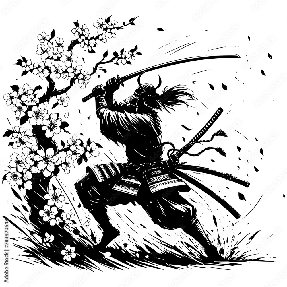 Vetor de Samurai Bushi Ronin Swordsman, Samurai Vector clipart print ...