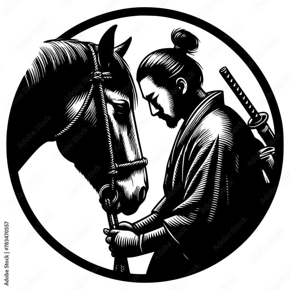 Samurai Bushi Ronin Swordsman, Samurai Vector clipart print Svg, Japan ...