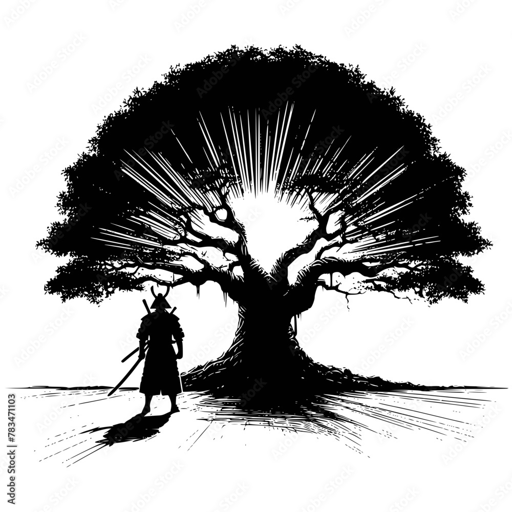 Vetor de Samurai Tree Of Life, Laser cut tree of life Svg, Samurai ...