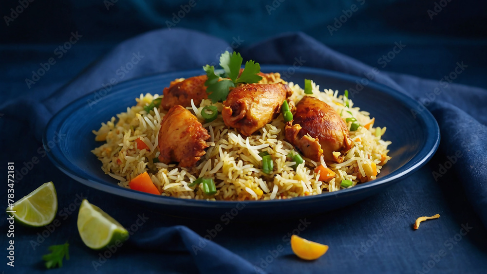 Chicken biryani Spicy Indian Malabar biryani Hyderabadi biryani, Dum ...
