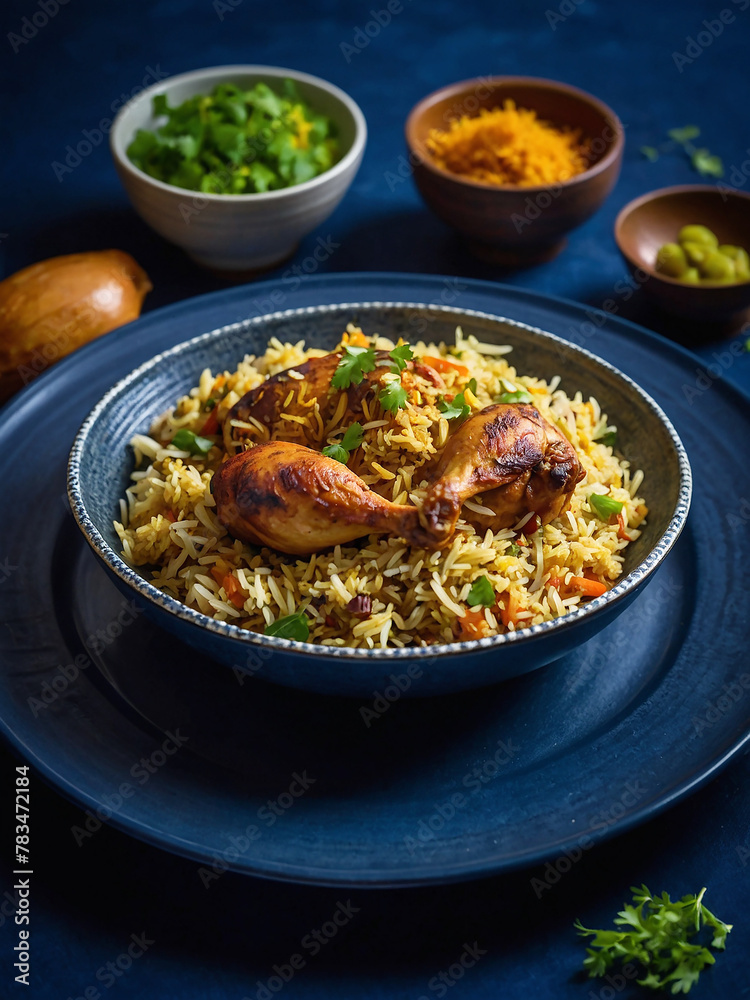 Chicken biryani Spicy Indian Malabar biryani Hyderabadi biryani, Dum ...
