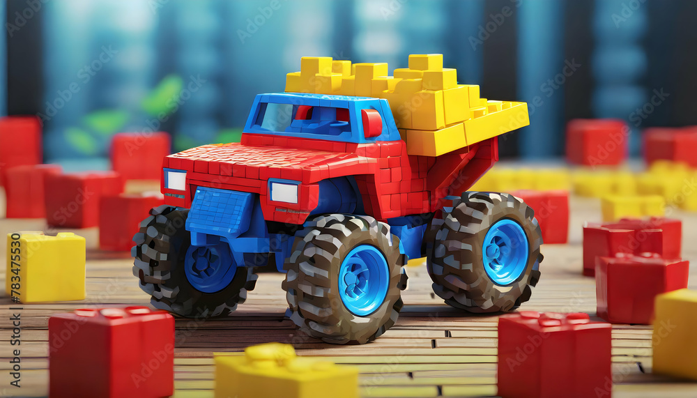 Puzzle, toys, Car, Tractor, monster, monster truck, building blocks ...