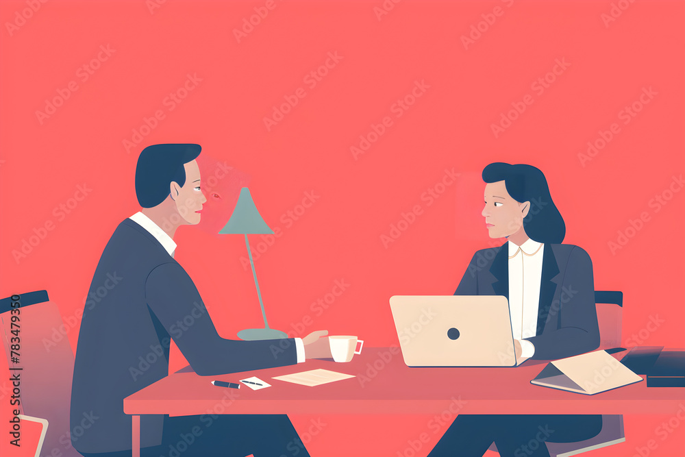 Professional Environment: One-on-One Interview Concept with Prepared ...