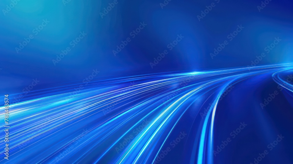 Abstract blue speed lines background with a blur effect. Digital ...