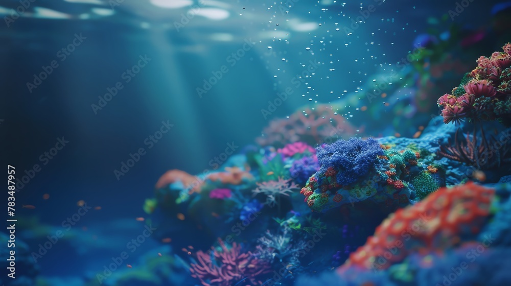 Bring the depths to life with a minimalist underwater scene, featuring ...