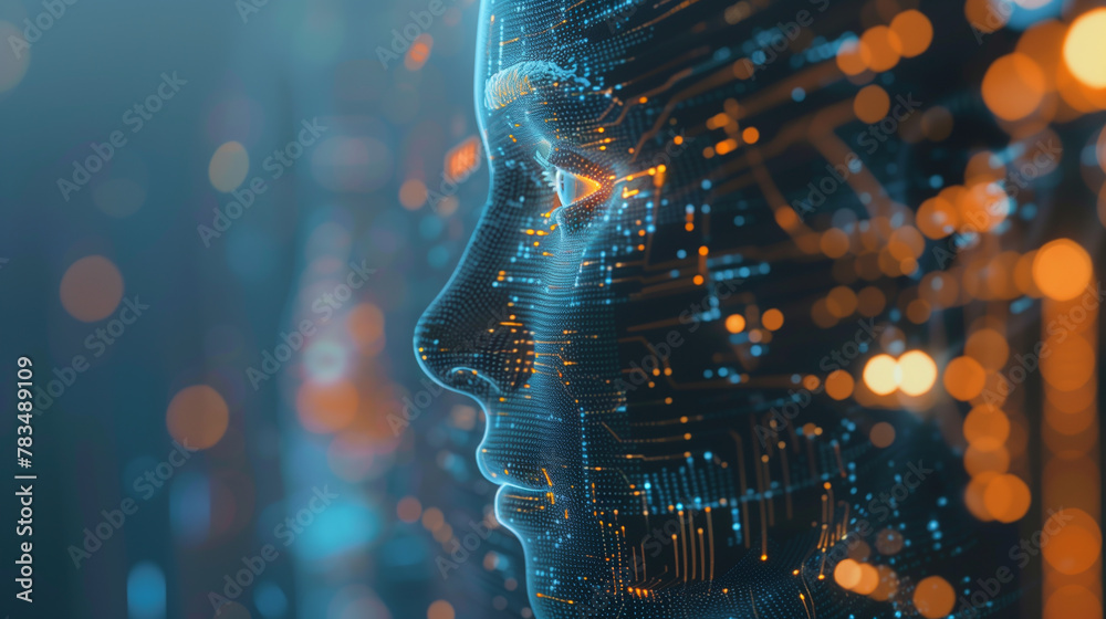 Digital Human Face Representation in Network Particles. A digital mesh ...