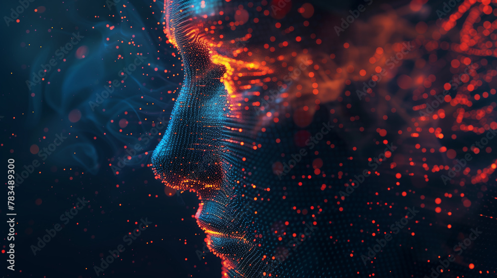 Digital Human Face Representation in Network Particles. A digital mesh ...