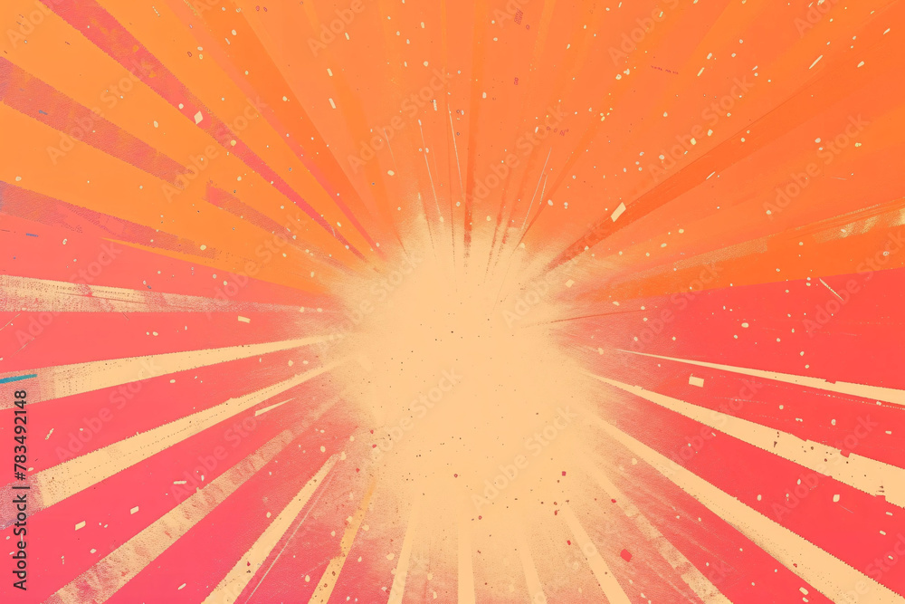 Orange radial ray background, retro PPT background with divergent ray ...