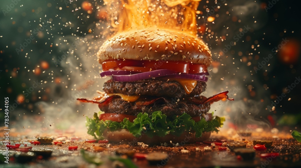 Falling Burgers Food Photo Layers of Falling Burgers with winning photo ...