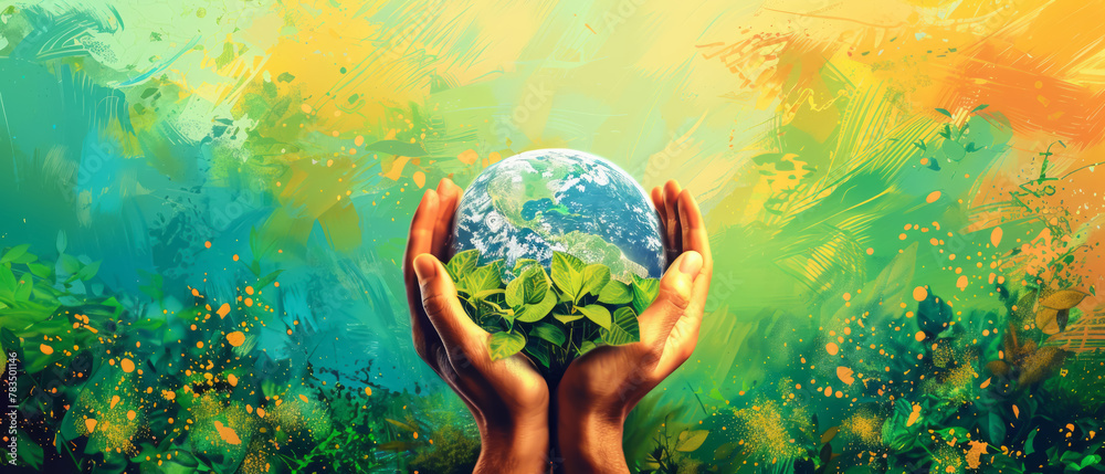 Pop art poster promoting environmental awareness, with catchy eco ...