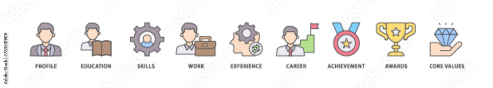 Resume icon packs for your design digital and printing of profile ...