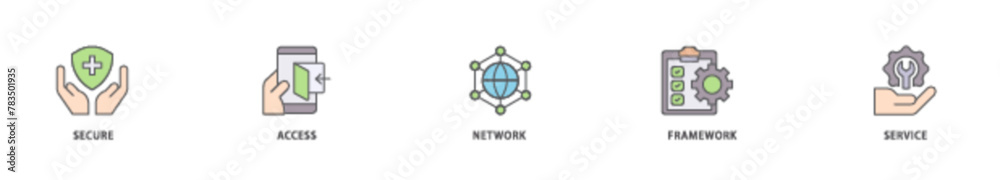 SASE icon packs for your design digital and printing of security ...