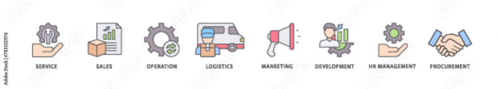 Value chain icon packs for your design digital and printing of service ...