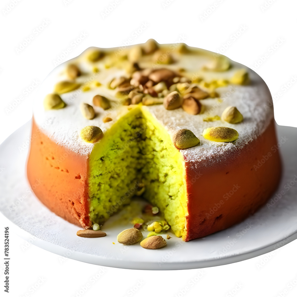 Saffron pistachio cake on a transparent background, Birthday Cake, PNG ...