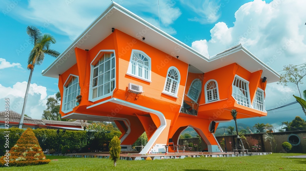 Experience the bizarre charm of a house that stands upside-down ...