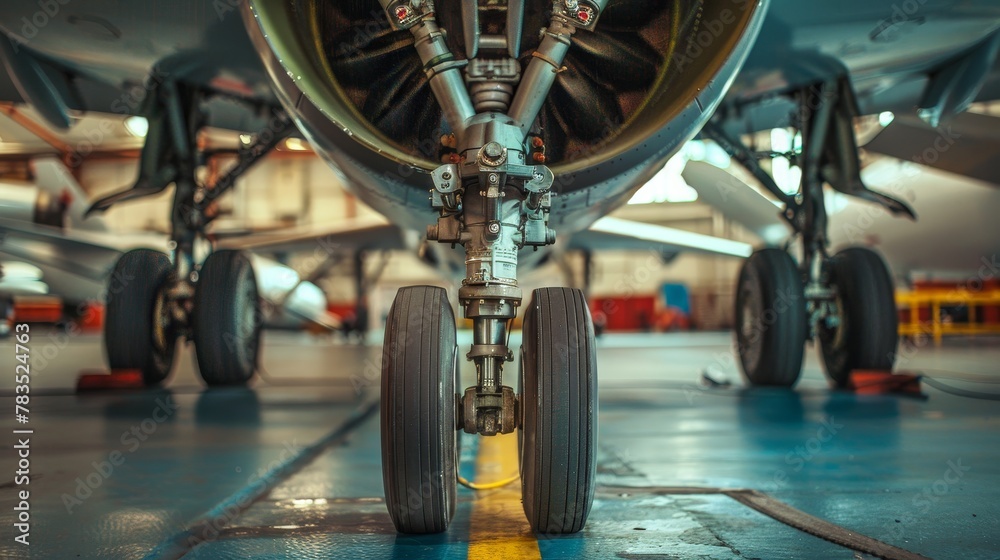 A detailed examination and repair of an aircraft's chassis and landing ...