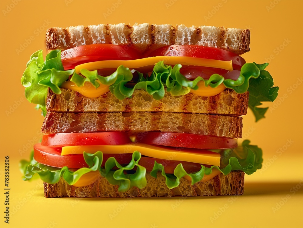 A minimalist and modern take on a sandwich, focusing on geometric ...