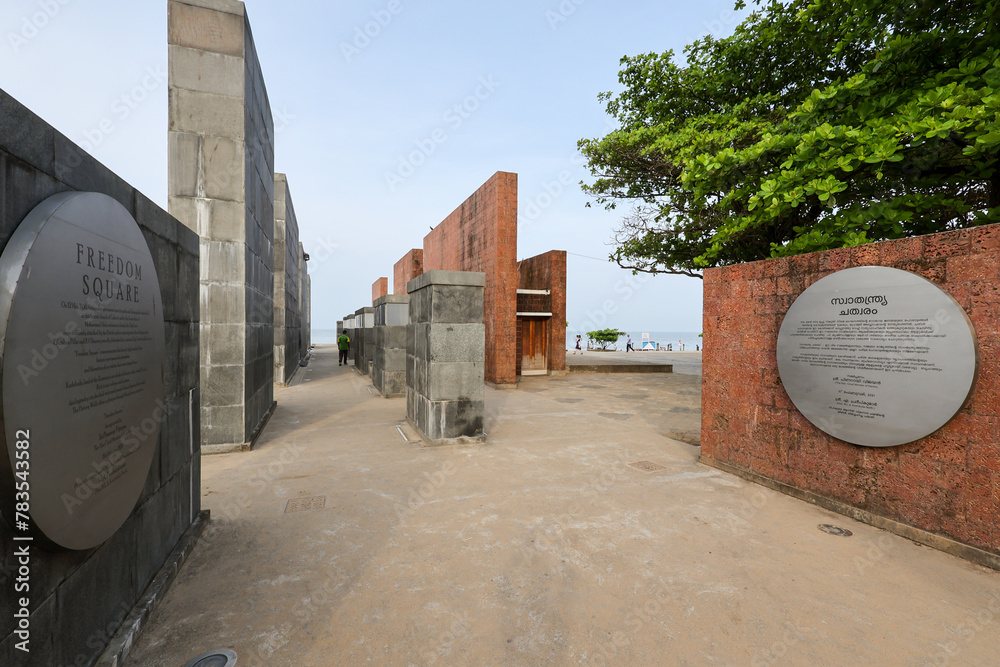 The Freedom Square on the Kozhikode beach Kerala India famous for ...