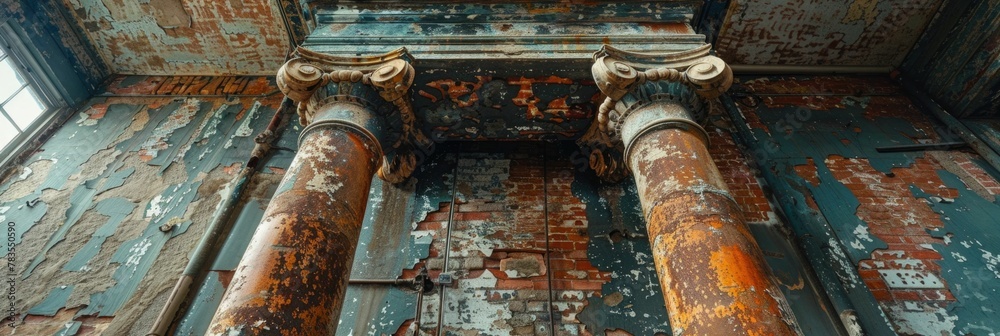 Weathered Architectural Columns Showcase Resilience and Character in ...