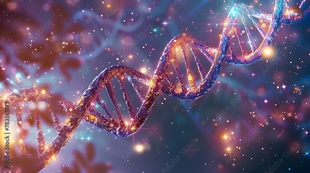 Healthcare, DNA strands, artificial intelligence. DNA double helix, AI ...