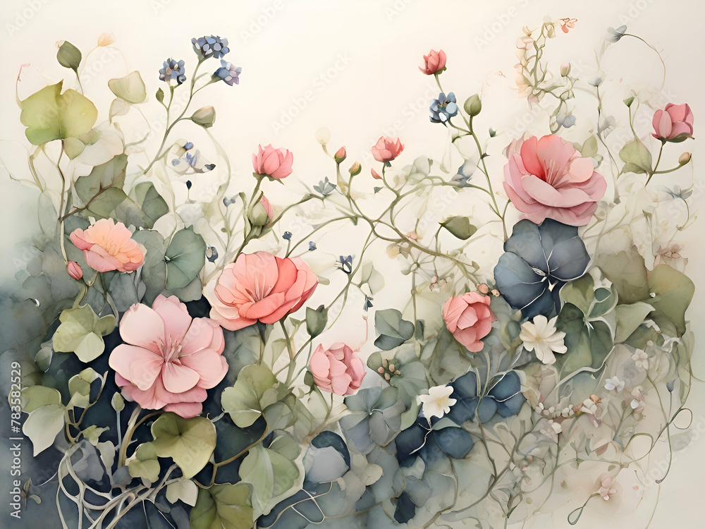 background with flowers, Editable art template, Poster flyer editable ...