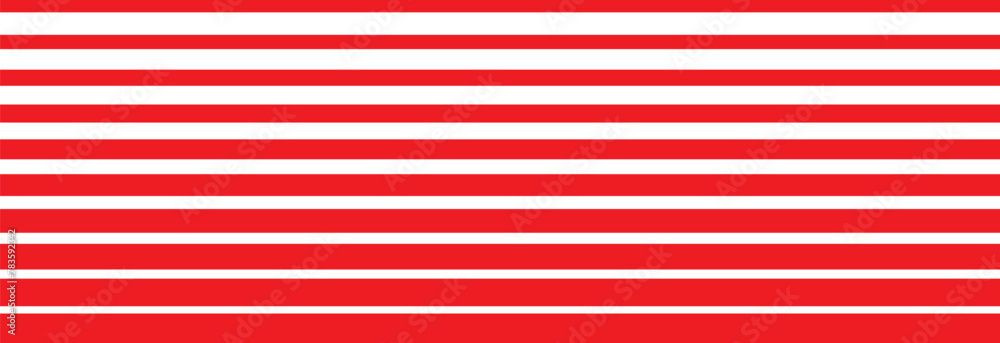 Top view of white and red striped surface for background. Red vertical ...