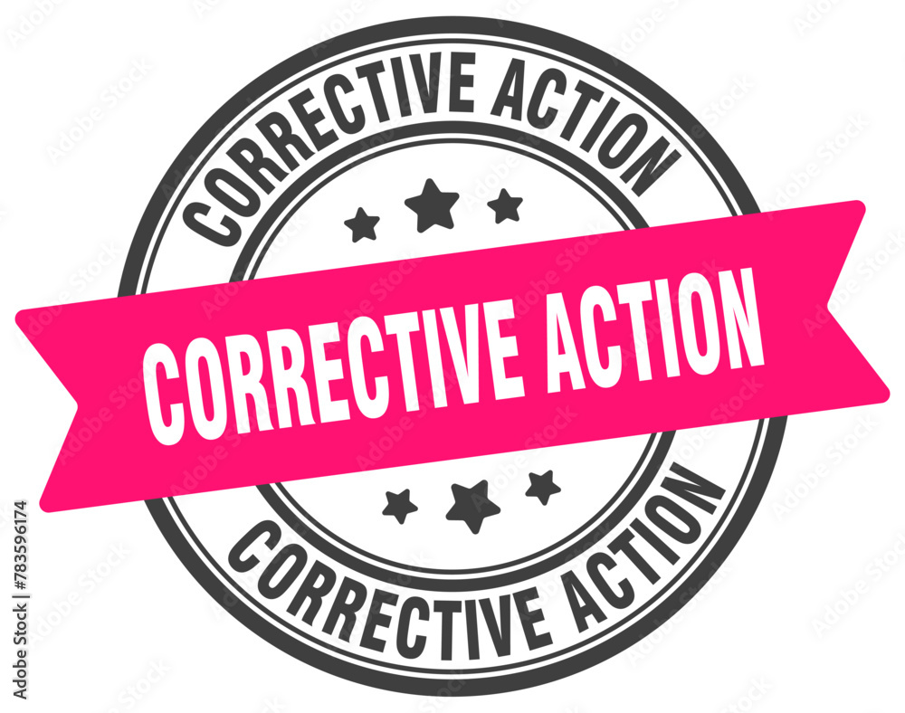 corrective action stamp. corrective action label on transparent ...