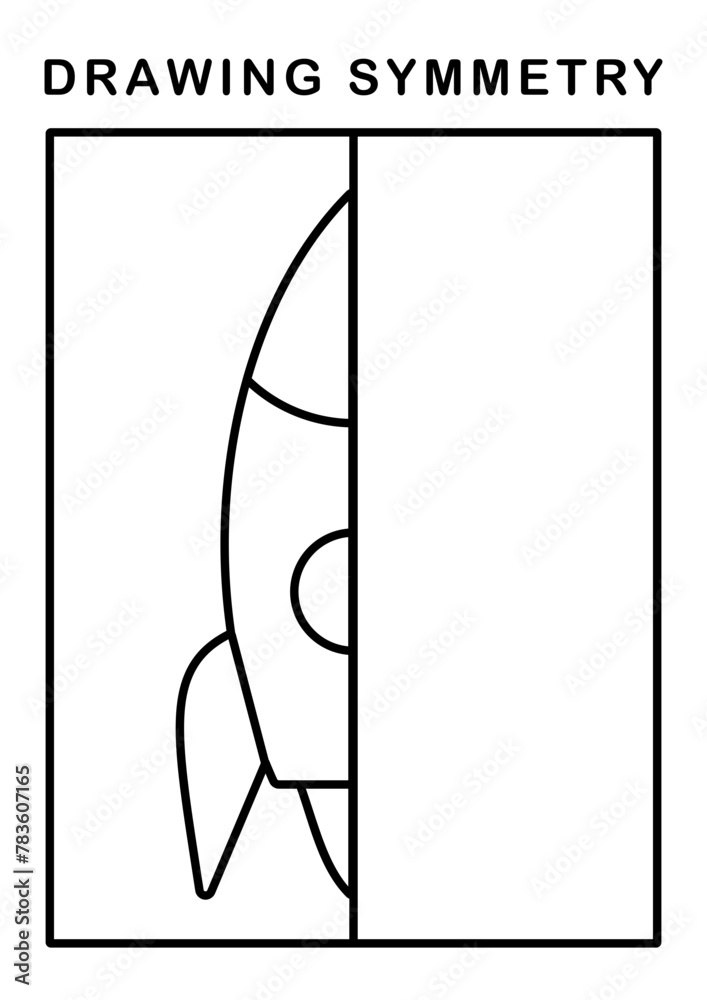 drawing symmetry page for kids. drawing symmetry cartoon the rocket ...