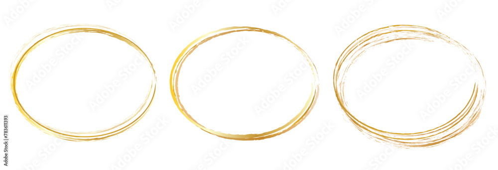 Gold glittering circle of paint golden glitter texture. Abstract gold ...