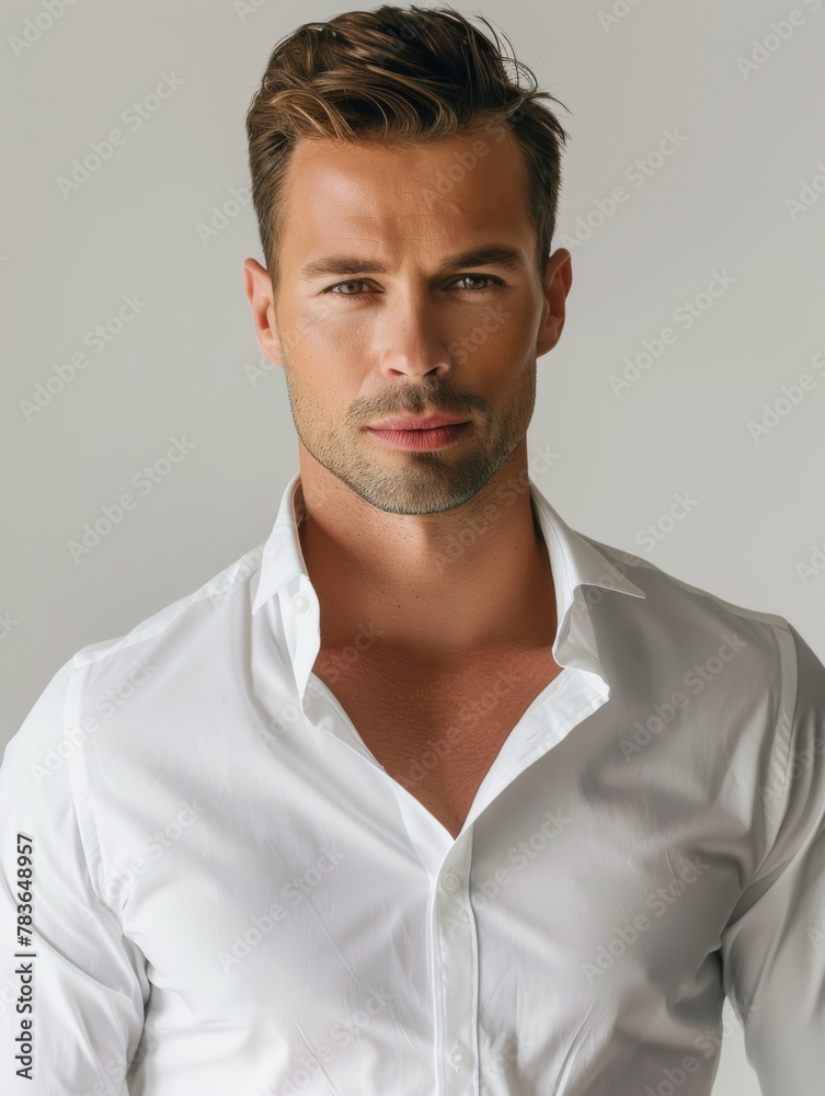 Handsome male model, brutal, 35 year old, short hair, millionaire ...