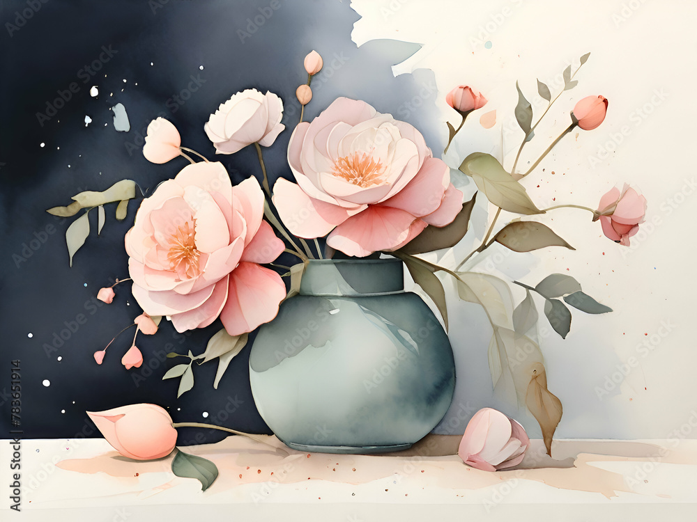 still life with roses. Editable art template, Poster flyer editable ...