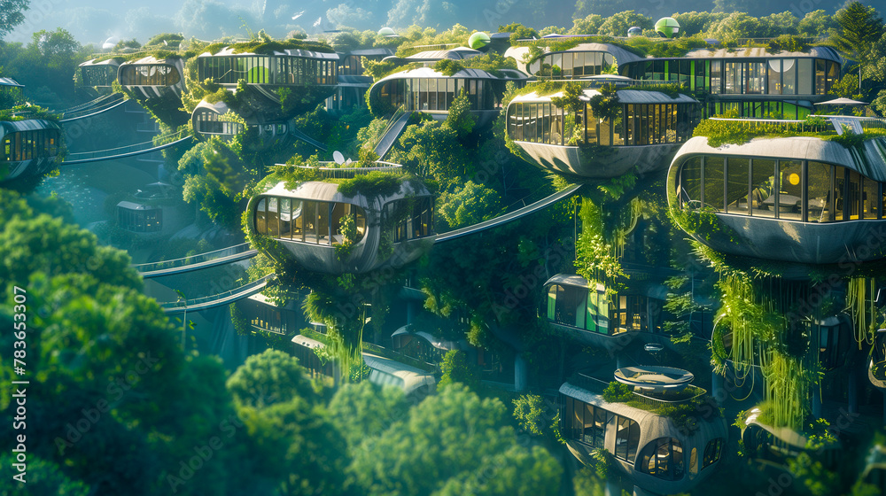 Sustainable Futuristic City Architecture. Innovative Green Design ...