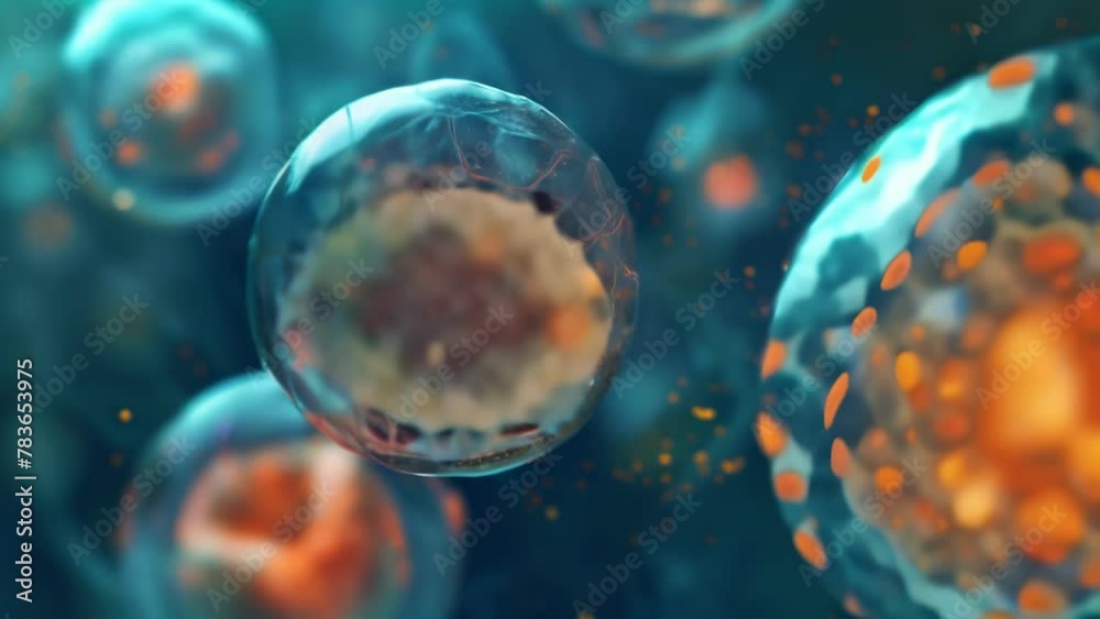 Vidéo Stock A timelapse series of several cells fertilizing an egg ...