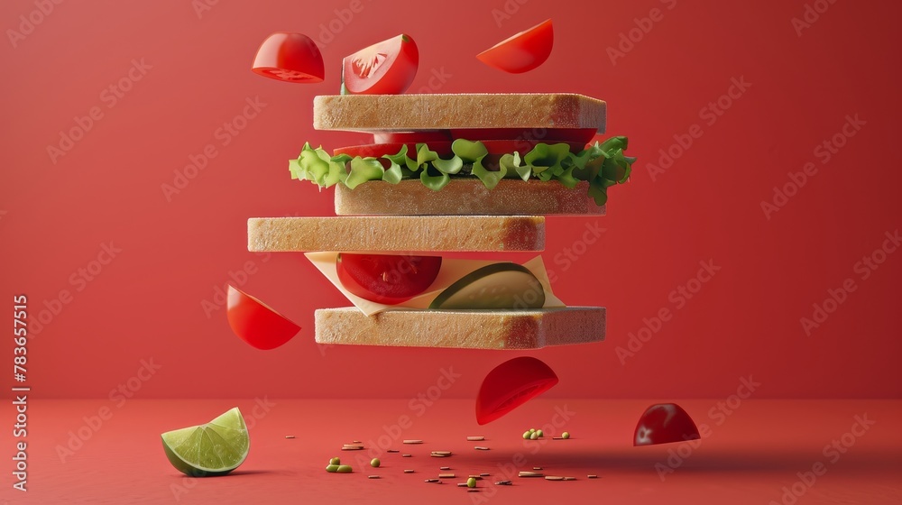 Use geometric shapes and shadows to create a dynamic composition of a ...