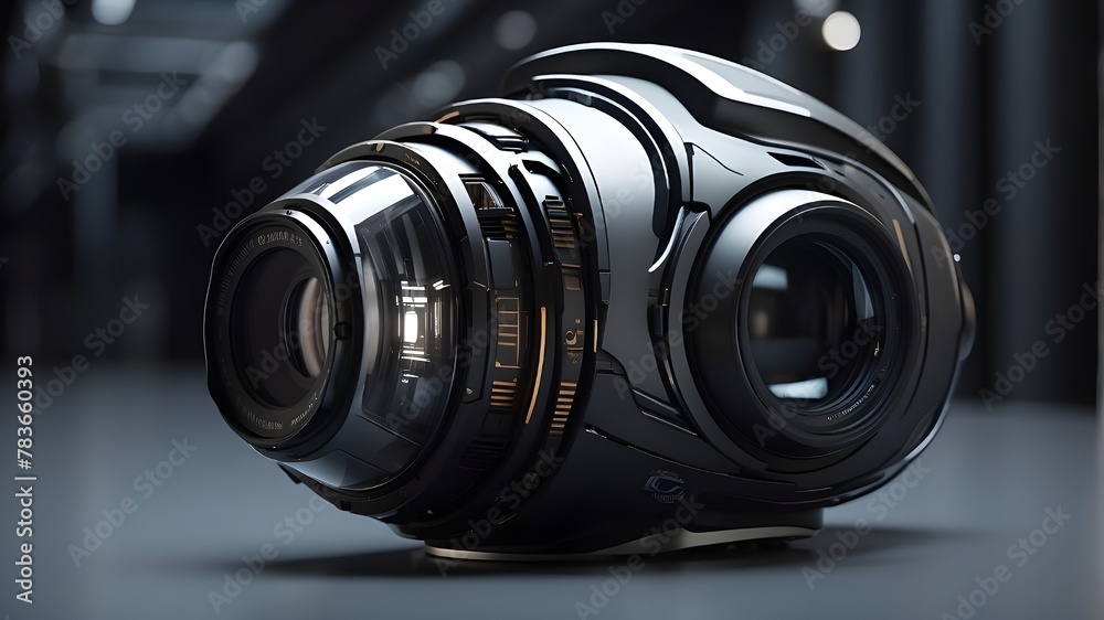 {In an artistic representation, imagine a dark, elegant, and futuristic ...