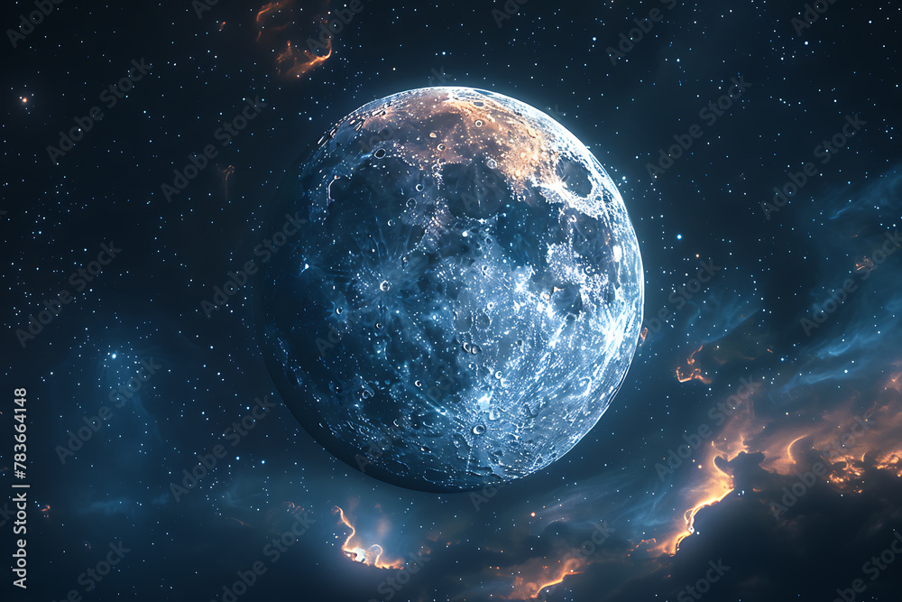 Vibrant digital rendering of deep space featuring a mesmerizing nebula ...