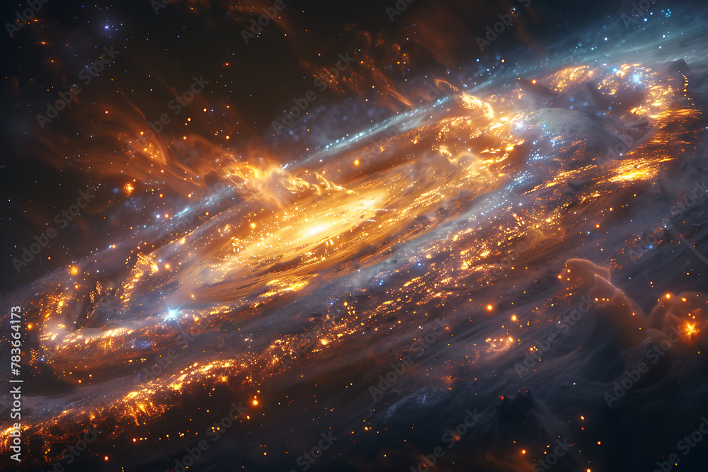 Vibrant digital rendering of deep space featuring a mesmerizing nebula ...