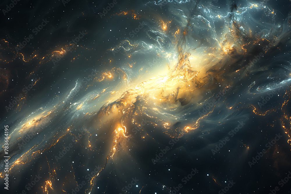 Vibrant digital rendering of deep space featuring a mesmerizing nebula ...