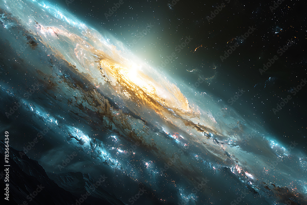Vibrant digital rendering of deep space featuring a mesmerizing nebula ...