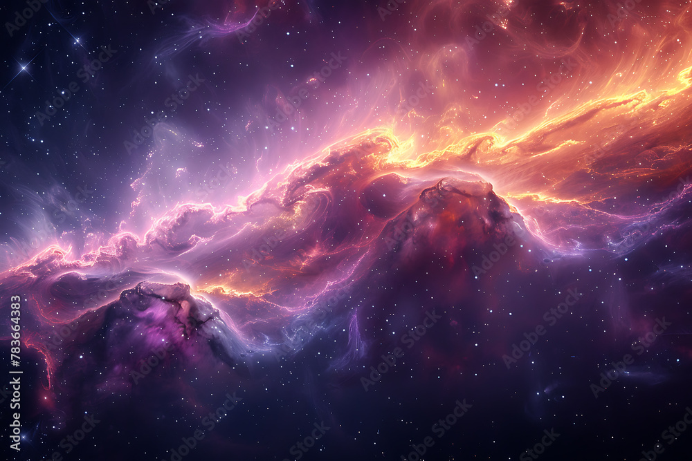 Vibrant digital rendering of deep space featuring a mesmerizing nebula ...