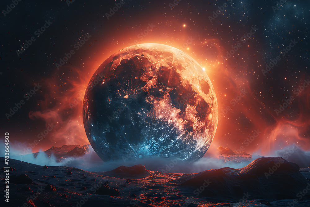 Stunning digital artwork of deep space, featuring a captivating blend ...