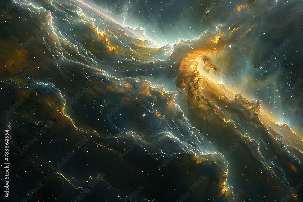 Stunning digital artwork of deep space, featuring a captivating blend ...