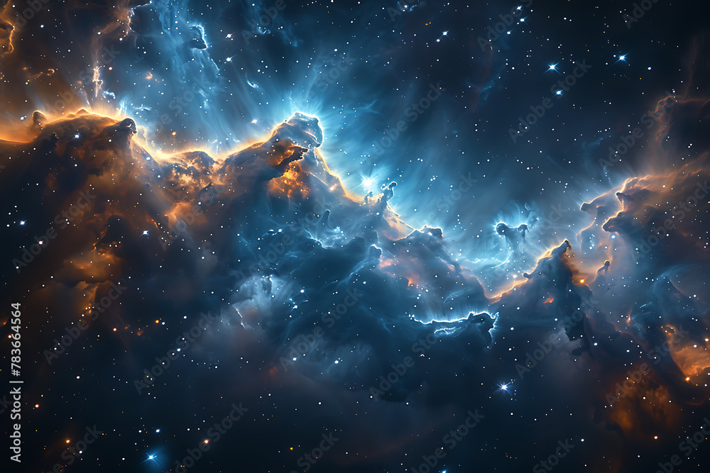 Stunning digital artwork of deep space, featuring a captivating blend ...