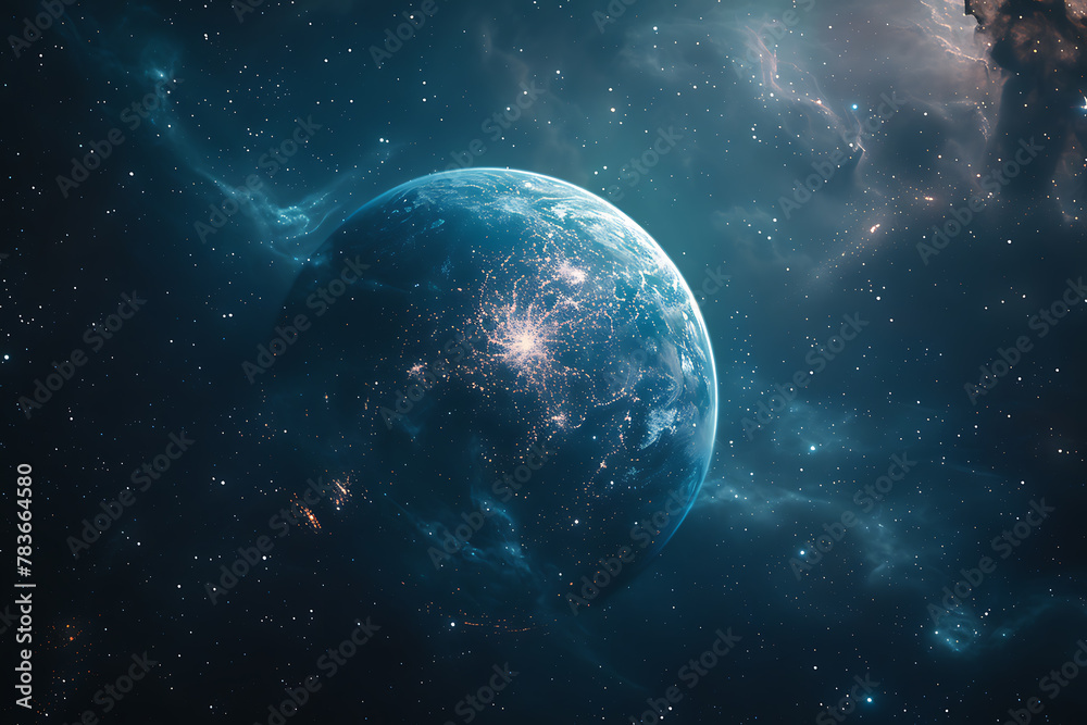Stunning digital artwork of deep space, featuring a captivating blend ...