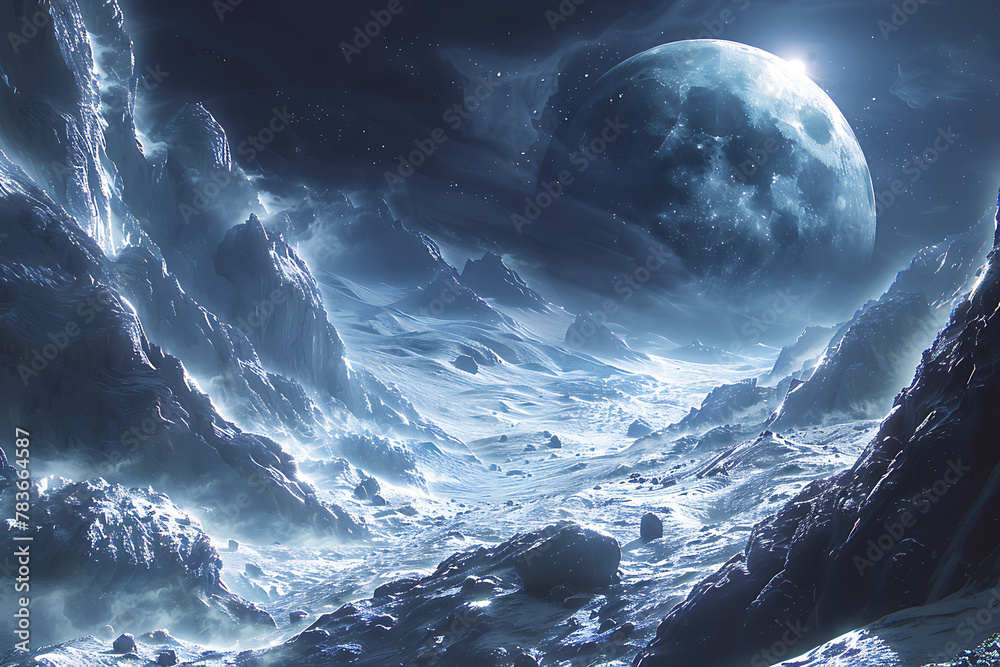 Stunning digital artwork of deep space, featuring a captivating blend ...