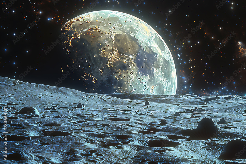 Stunning digital artwork of deep space, featuring a captivating blend ...