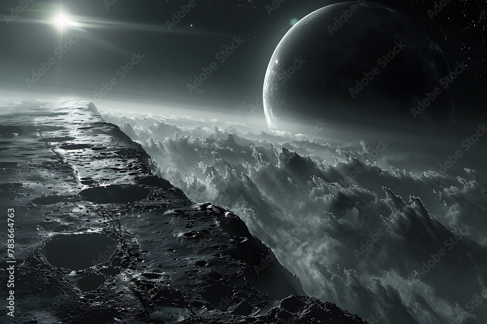 Stunning digital artwork of deep space, featuring a captivating blend ...