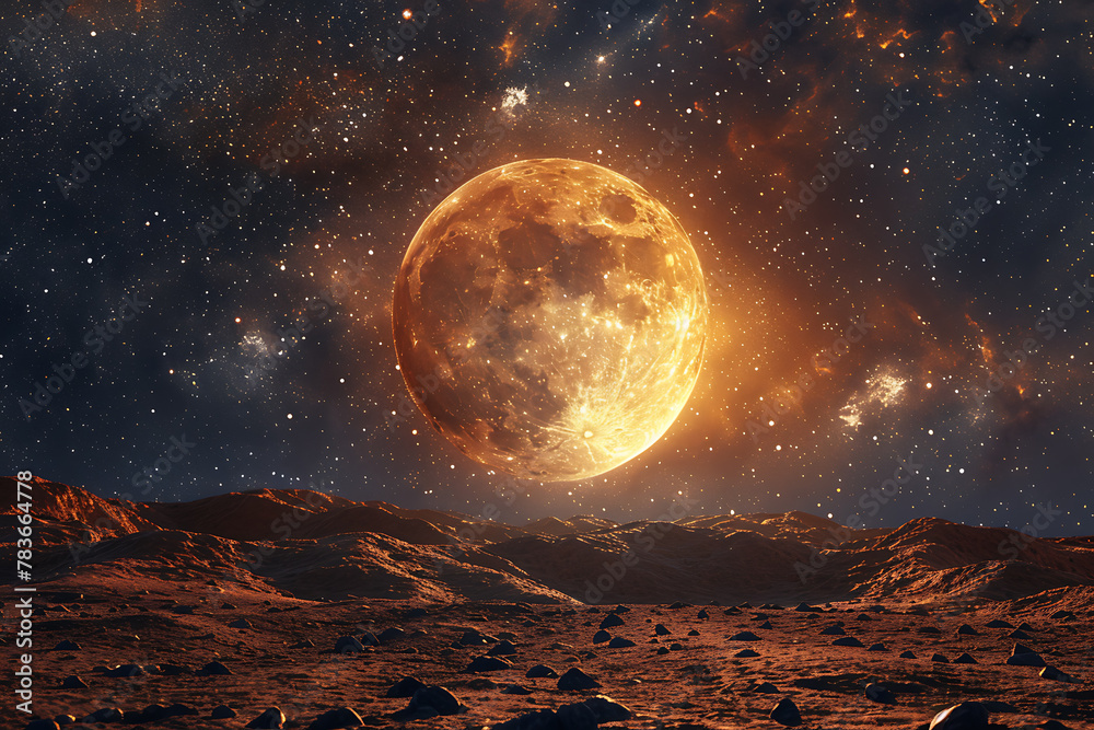 Stunning digital artwork of deep space, featuring a captivating blend ...